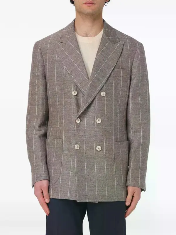 Brunello Cucinelli Pinstripe-pattern Double-breasted Blazer