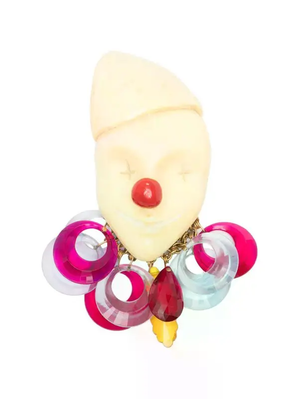 Giorgio Armani 2000s Clown-face Charm Brooch - Neutrals