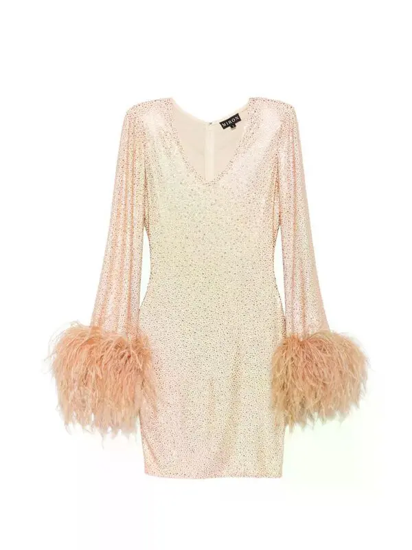 MIRON Embellished Mini Dress - Neutrals