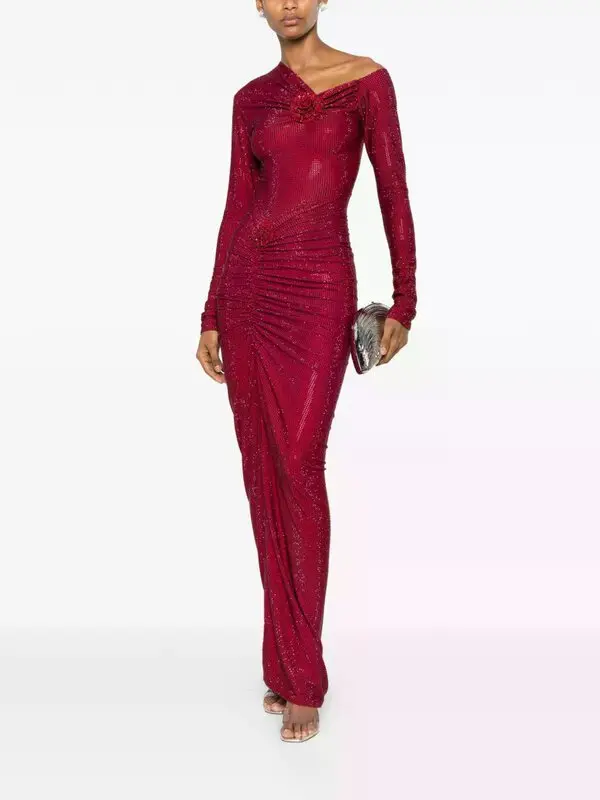 MIRON Crystal Embellished Maxi Dress