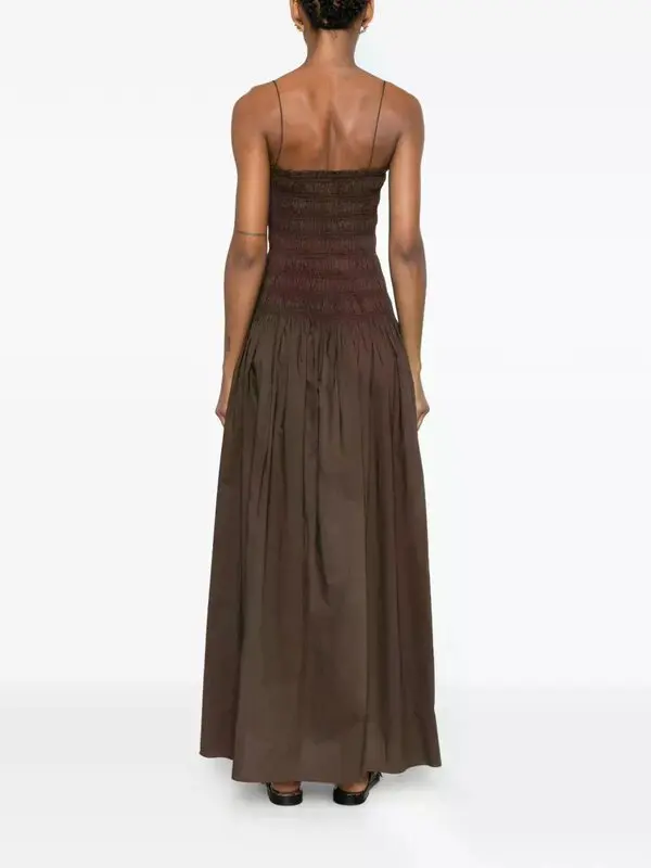Matteau Shirred Drop-waist Dress - Brown