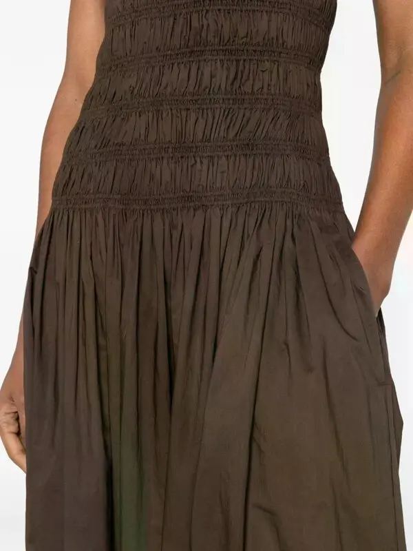 Matteau Shirred Drop-waist Dress - Brown