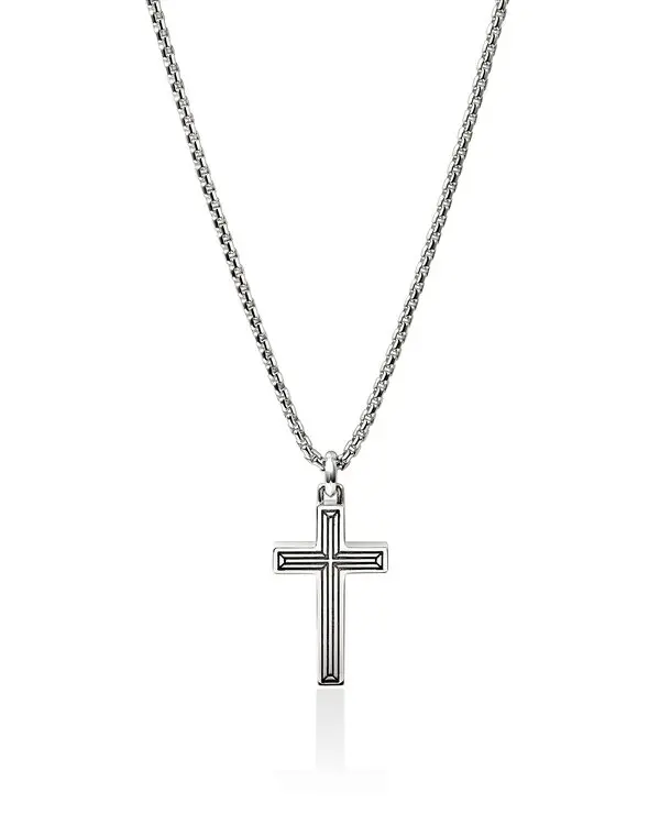 John Hardy Sterling Nailhead Cross Pendant Necklace - Silver