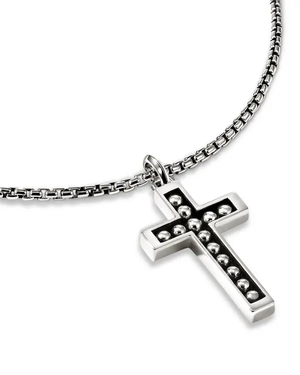 John Hardy Sterling Nailhead Cross Pendant Necklace - Silver