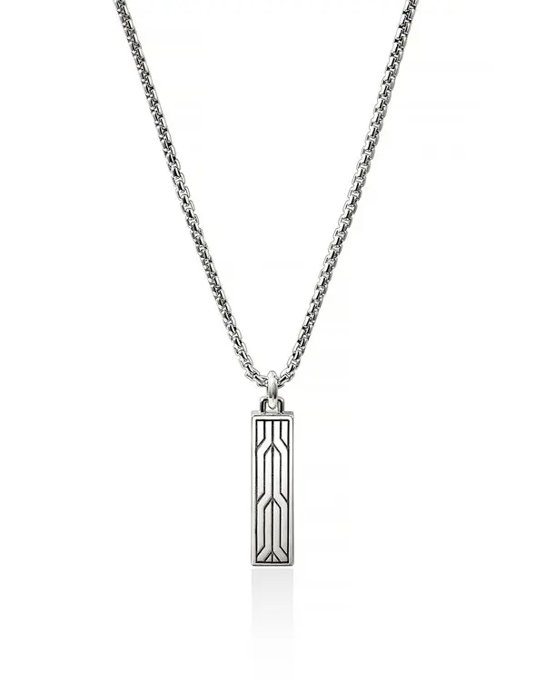 John Hardy Sterling Nailhead Tag Necklace - Silver