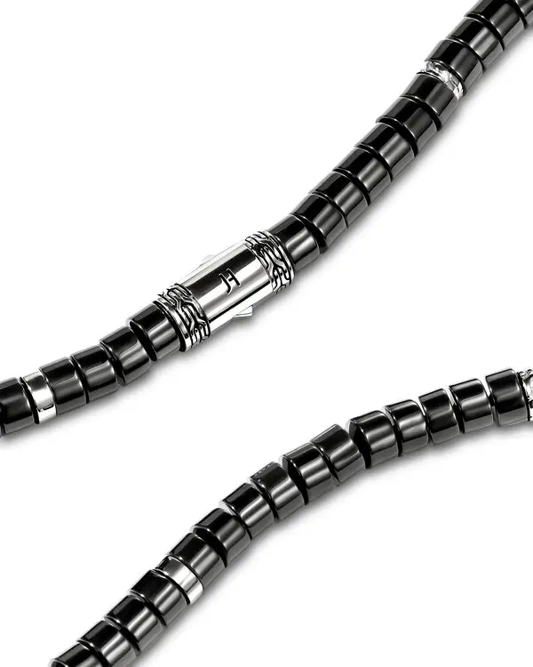 John Hardy Sterling Heishi Onyx Rondelle Necklace - Silver