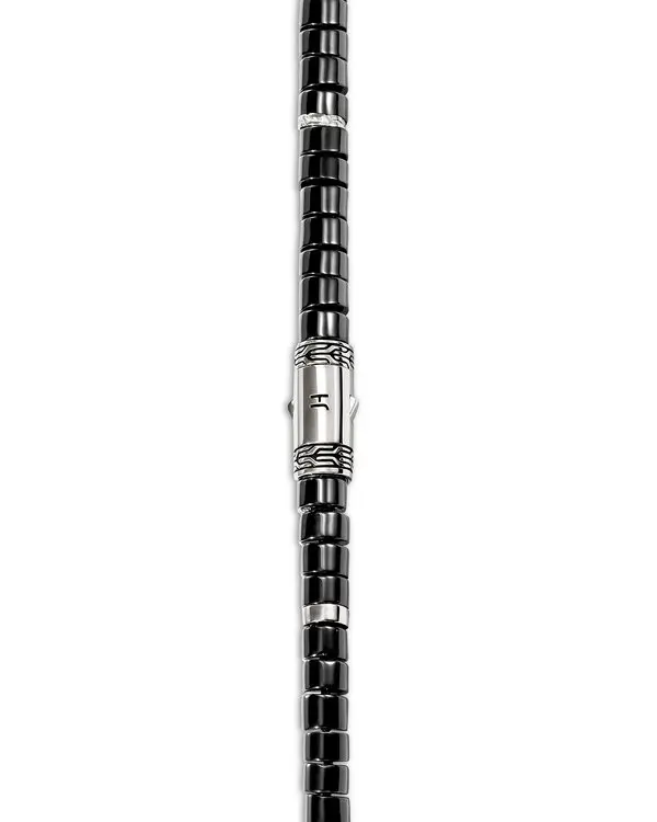 John Hardy Sterling Heishi Onyx Rondelle Necklace - Silver