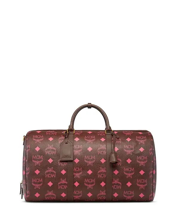 Mcm Ottomar Large Leather Weekender Bag - Cinnamon