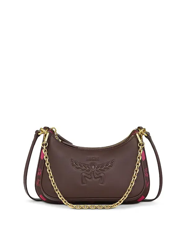 Mcm Aren Maxi Double Leather Shoulder Bag - Cinnamon
