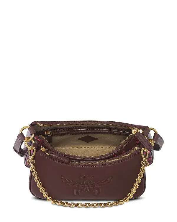 Mcm Aren Maxi Double Leather Shoulder Bag - Cinnamon