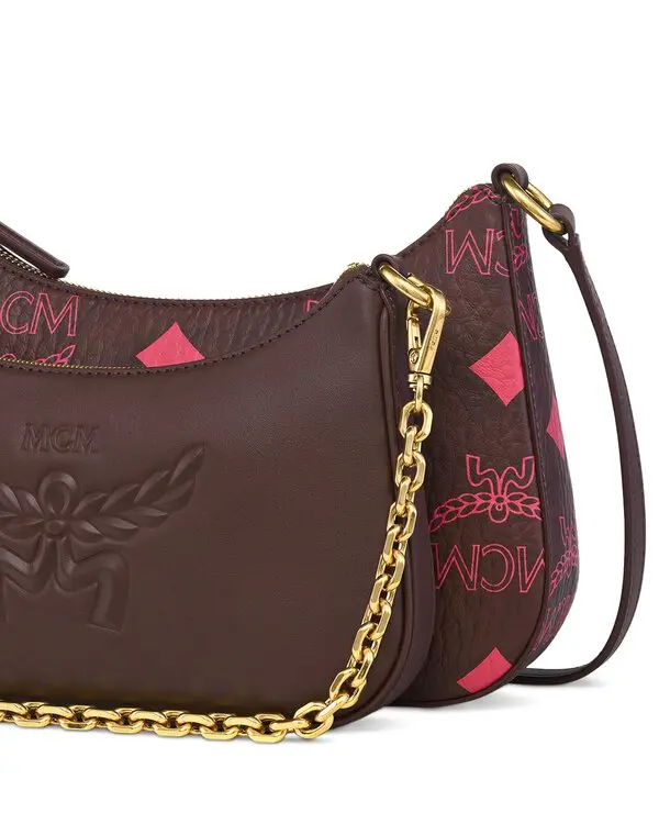 Mcm Aren Maxi Double Leather Shoulder Bag - Cinnamon