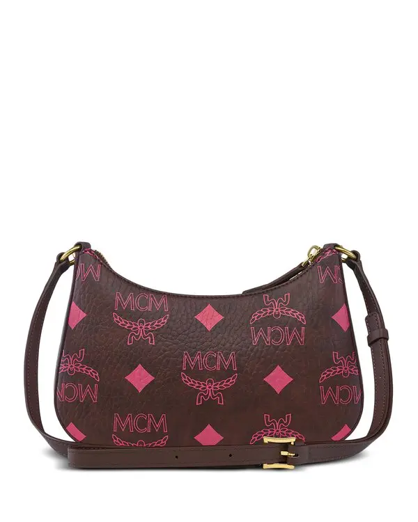 Mcm Aren Maxi Double Leather Shoulder Bag - Cinnamon