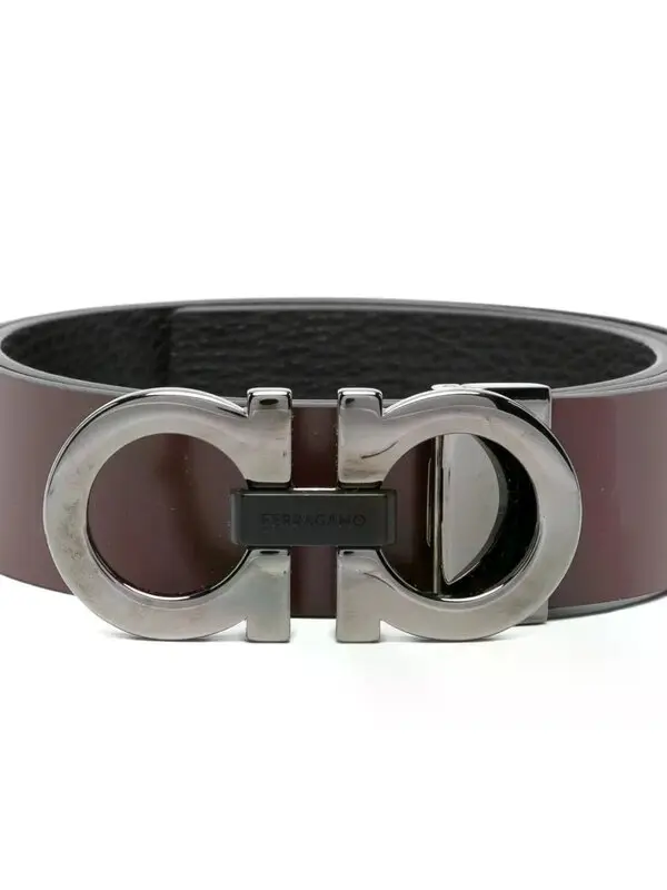 FERRAGAMO Gancini Buckle Belt - Red