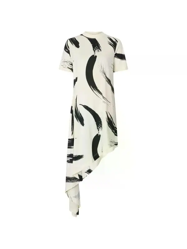 Loulou De Saison Asymmetric Print Dress - Neutrals