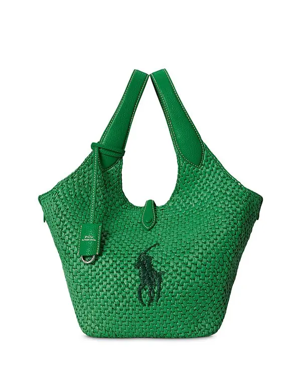 Polo Ralph Lauren Faux Raffia Tote Bag