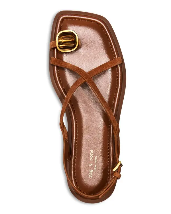 Rag & Bone Remi Flat Sandals - Umber Suede