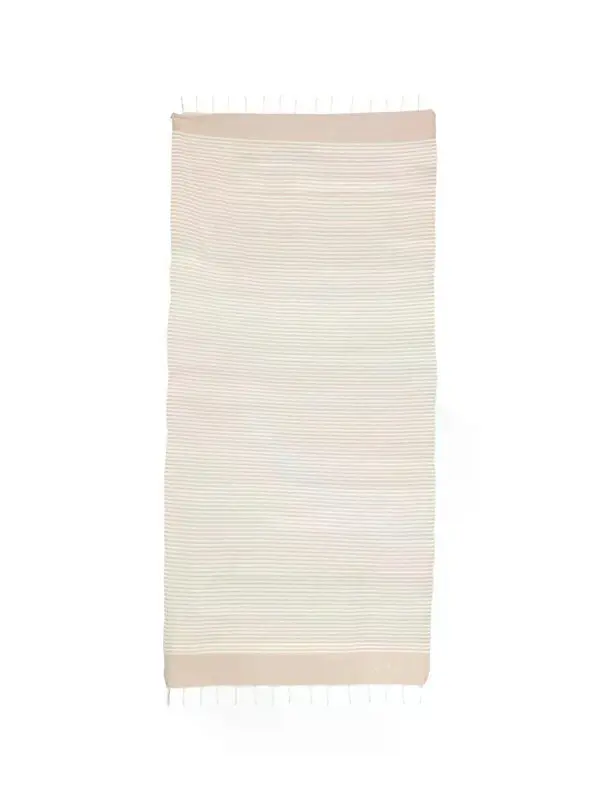 MC2 SAINT BARTH Foutas Stripe-pattern Fringed Beach Towel - Neutrals