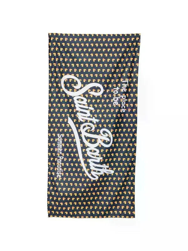 MC2 SAINT BARTH Aidan Duck-print Logo-print Beach Towel - Blue