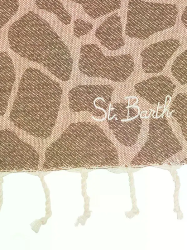 MC2 SAINT BARTH Foutas Giraffe-print Fringed Beach Towel