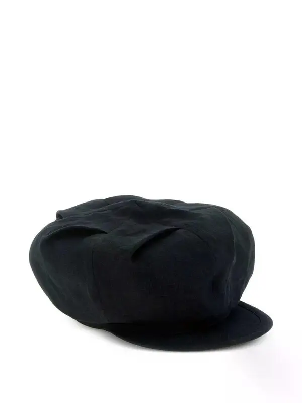 Yohji Yamamoto Linen Tuck Casquette Cap - Black