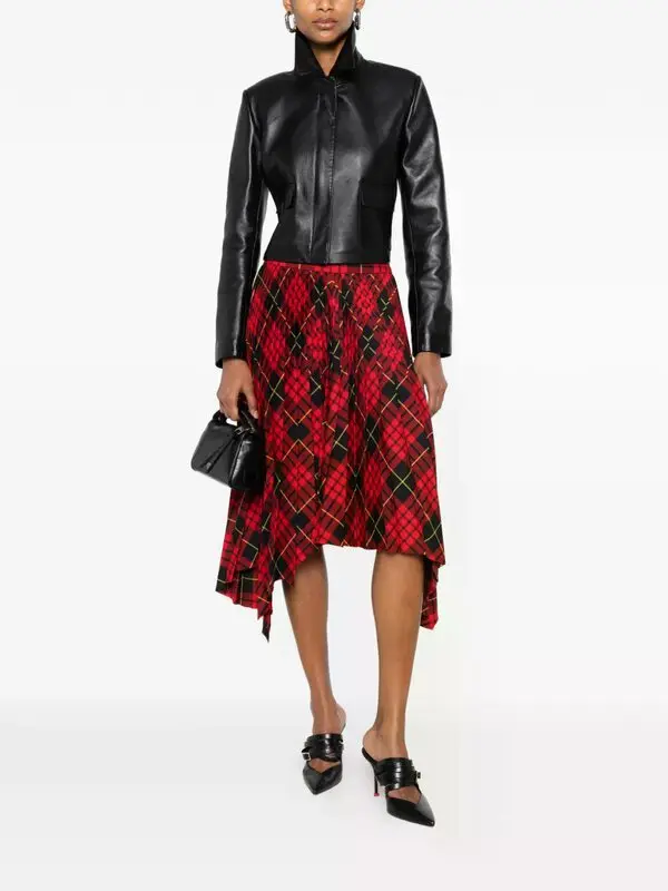 Alexander McQueen Check Pattern Asymmetric Skirt