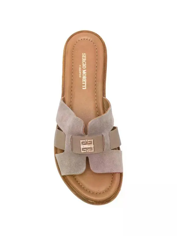 SERGIO MORETTI FIRENZE Cut-out Logo-plaque Sandals