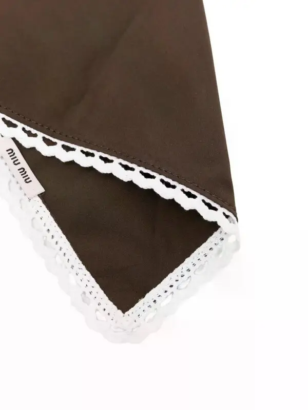 Miu Miu Lace-trim Tie-fastening Hair Accessory - Brown
