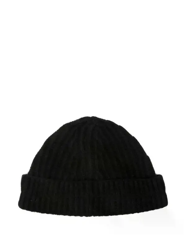 MAISON MARGIELA Ribbed Knit Beanie Hat - Black