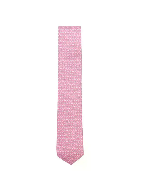 FERRAGAMO Gancini Lotus Tie - Pink