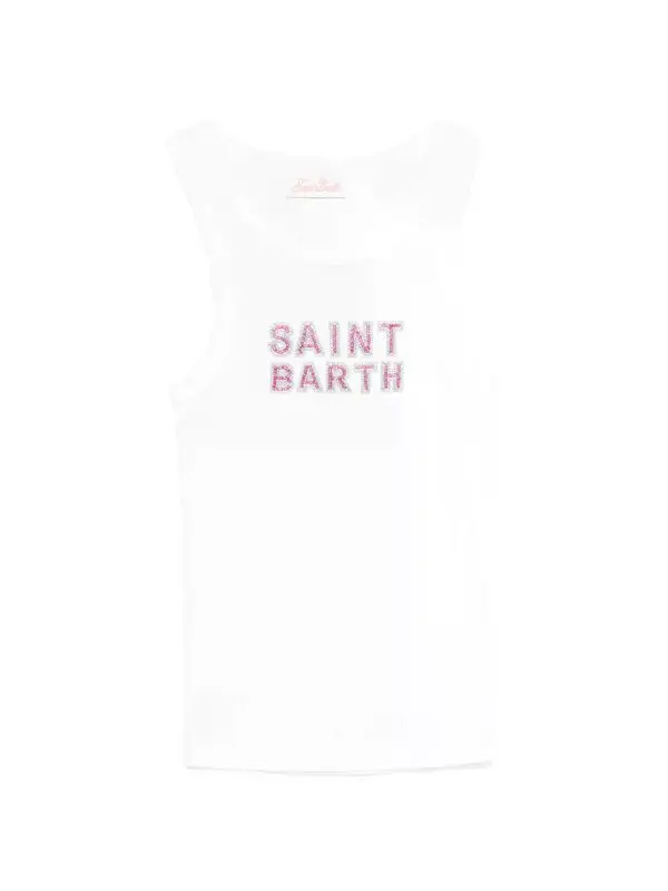 MC2 SAINT BARTH Ribbed Tank Top With Embellished Logo