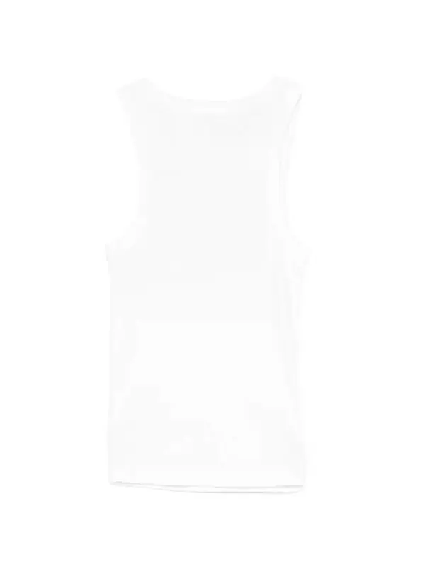 MC2 SAINT BARTH Ribbed Tank Top With Embellished Logo