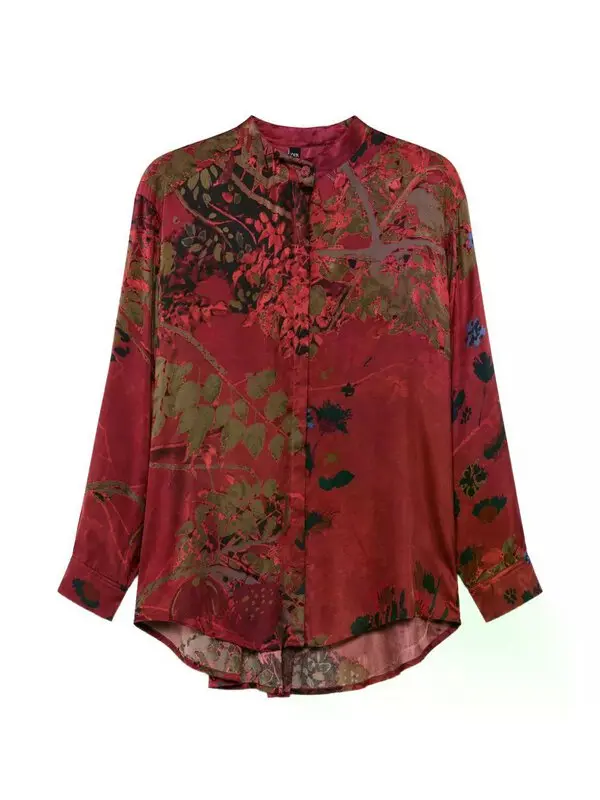 YAVI Floral-print Silk-blend Shirt