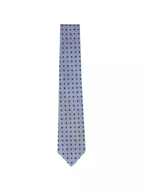 Kiton Floral Silk Tie - Blue