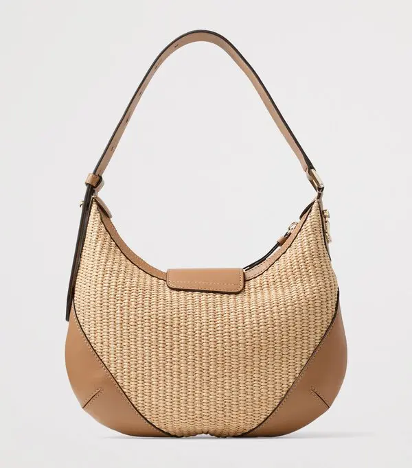 JIMMY CHOO Small Raffia Bar Shoulder Bag
