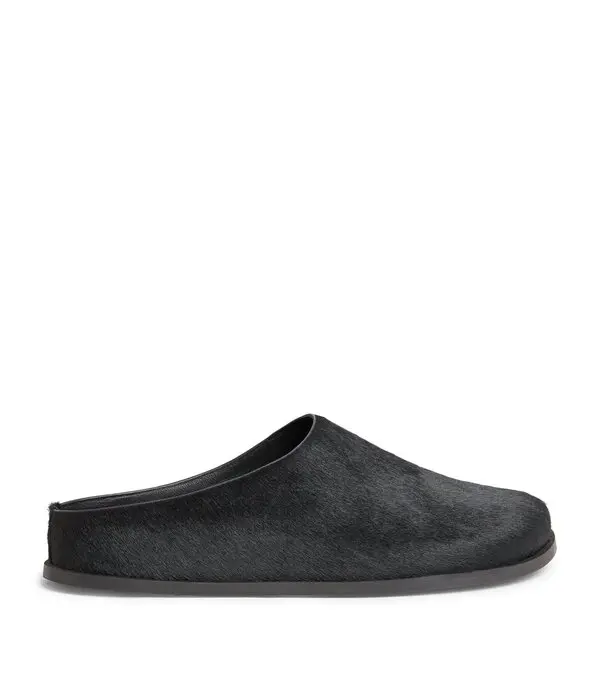 A.emery Cow Hair Lou Clogs - Black