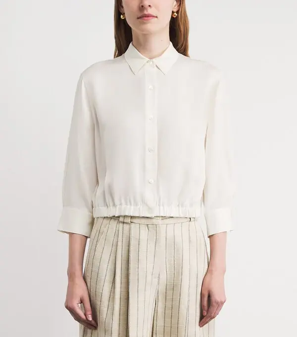Theory Supima Cotton Cropped Shirt