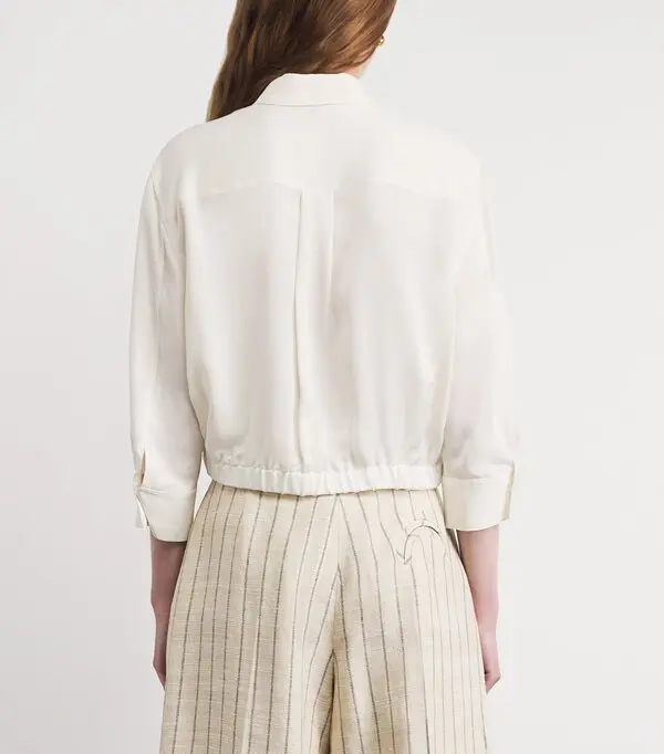 Theory Supima Cotton Cropped Shirt