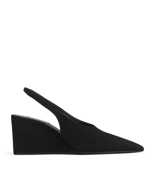 Alaïa Suede Slingback Wedge - Black