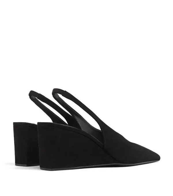 Alaïa Suede Slingback Wedge - Black