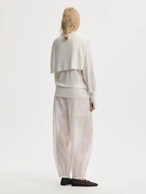 BY MALENE BIRGER Lumas Silk Organza Cropped Trousers