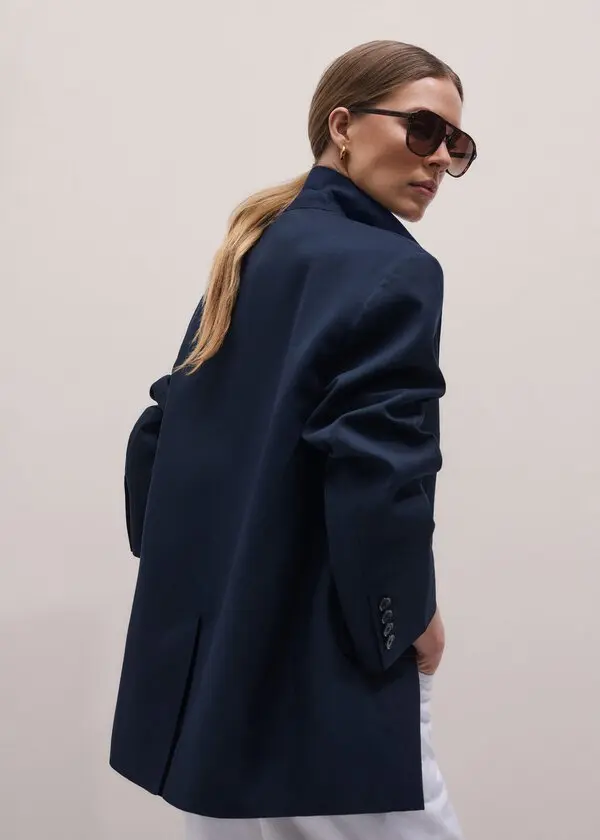 ME+EM Oversized Linen Blend Blazer