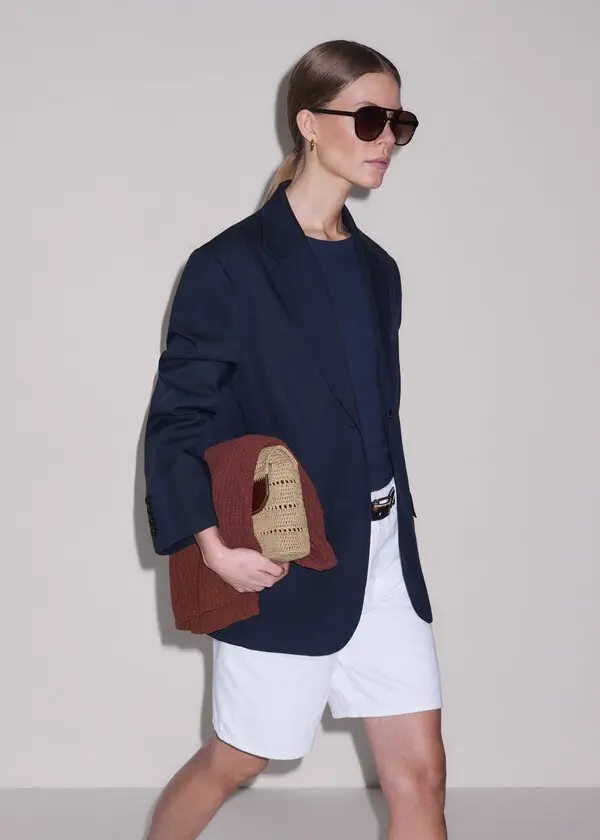 ME+EM Oversized Linen Blend Blazer