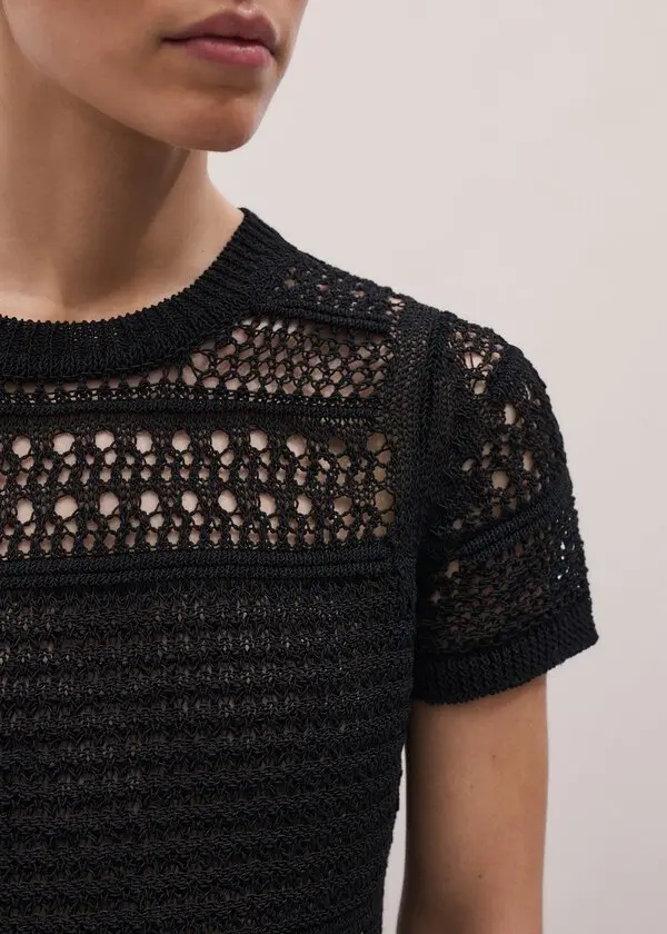 ME+EM Linear Knit Straight Baby Tee