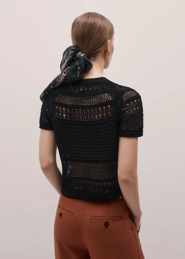 ME+EM Linear Knit Straight Baby Tee