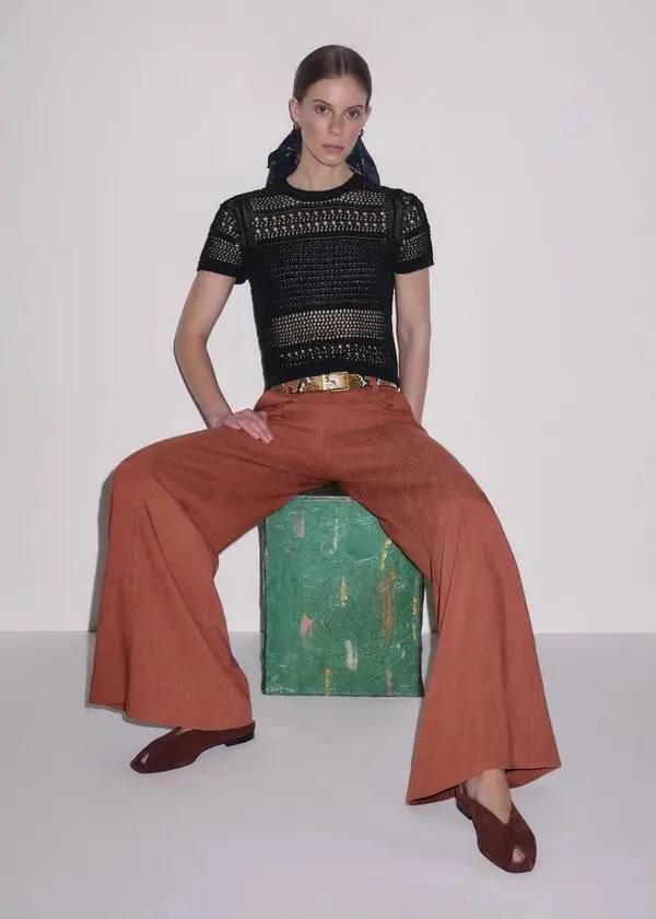 ME+EM Linear Knit Straight Baby Tee