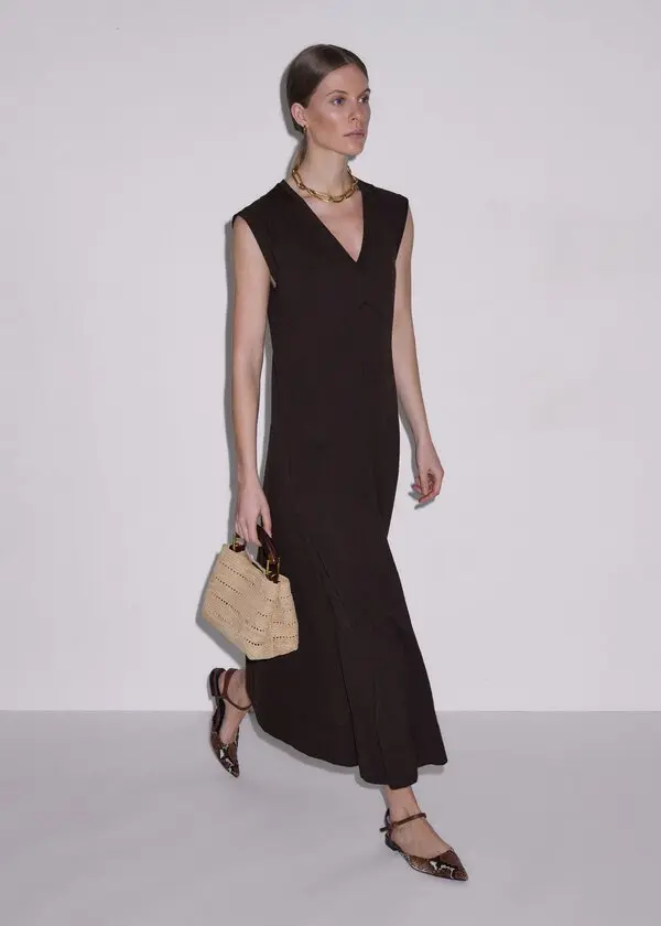 ME+EM V-neck A-line Maxi Dress