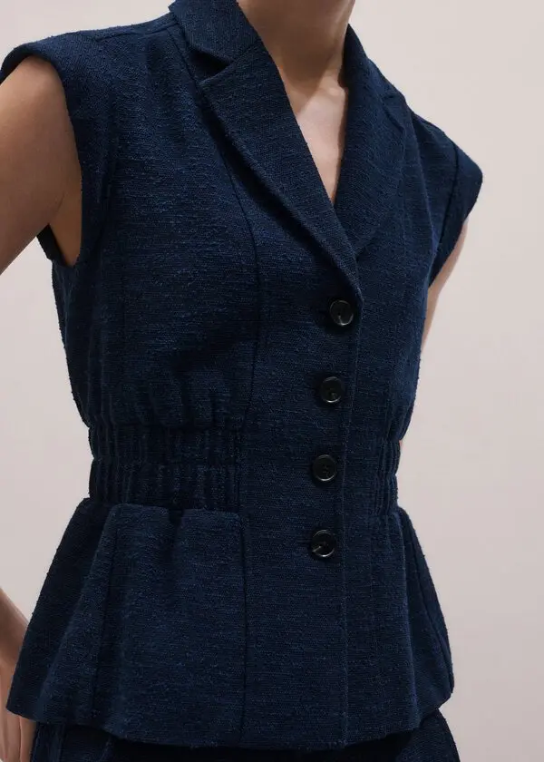 ME+EM Textured Fitted Waistcoat
