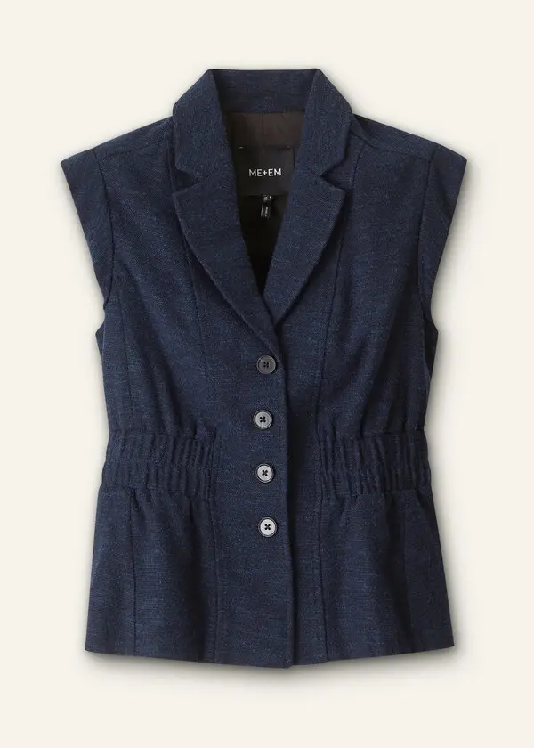 ME+EM Textured Fitted Waistcoat