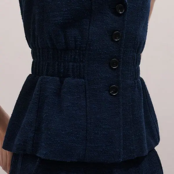 ME+EM Textured Fitted Waistcoat
