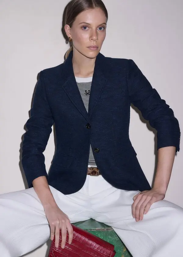 ME+EM Textured Bouclé Corset Jacket